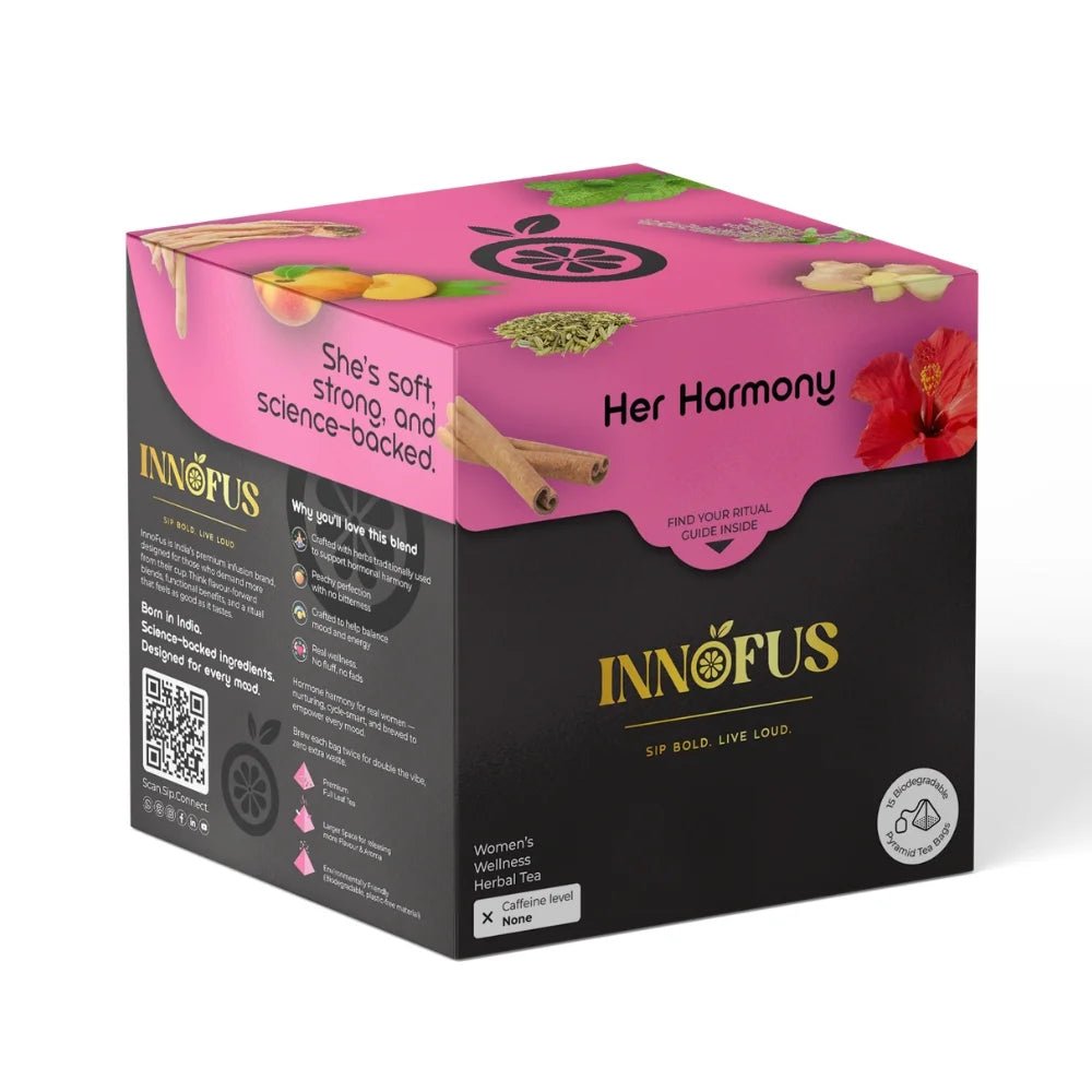 Her Harmony Herbal Tea | PMS Period Hormone Balance | 15 Pyramid Bags ...
